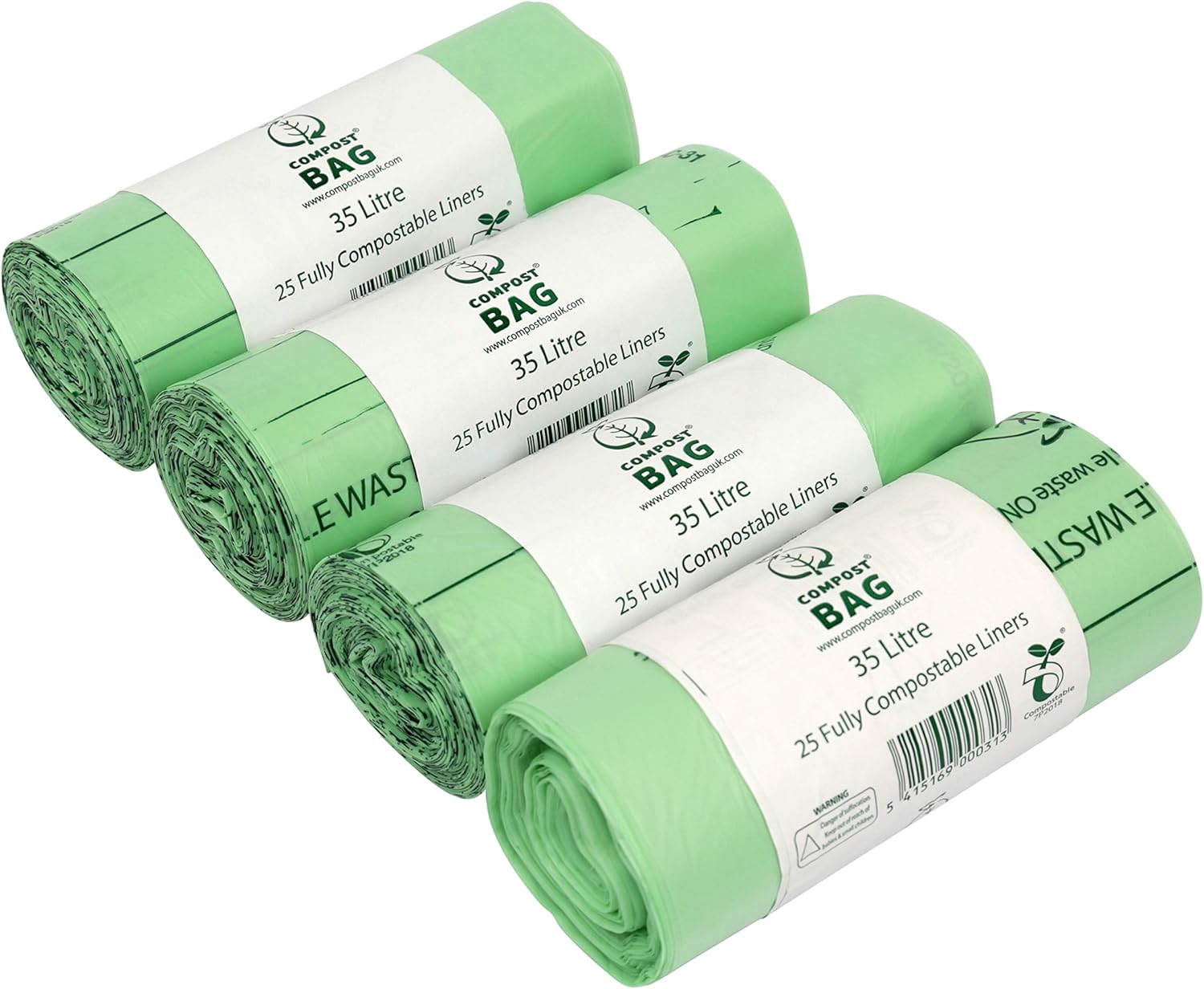 P-Compostable Bags Green - 35L(4 x 25) | Bins, Bags & Sacks | Cleaning ...